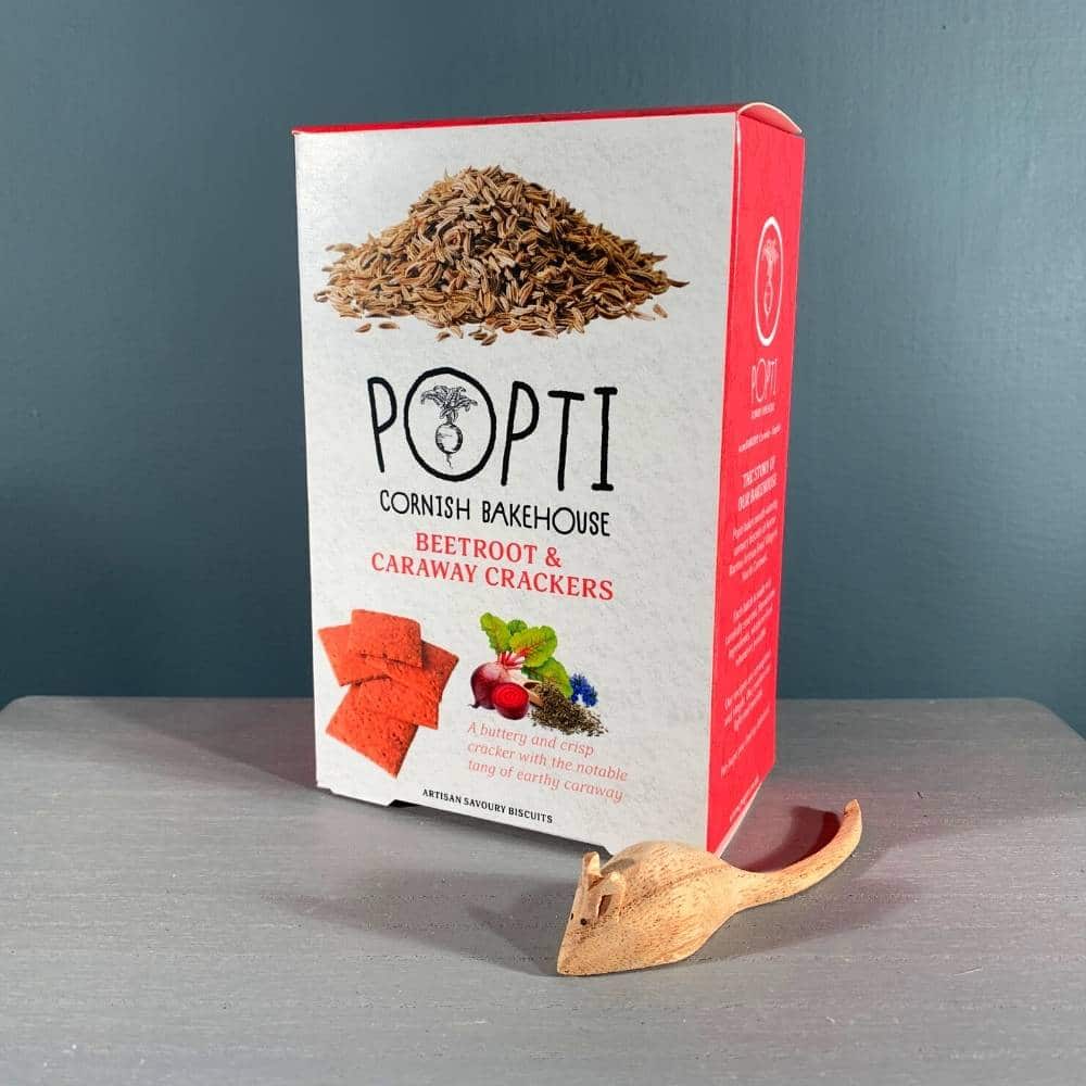 Popti Cornish Bakehouse Beetroot and Caraway Crackers - The Cheese Shop