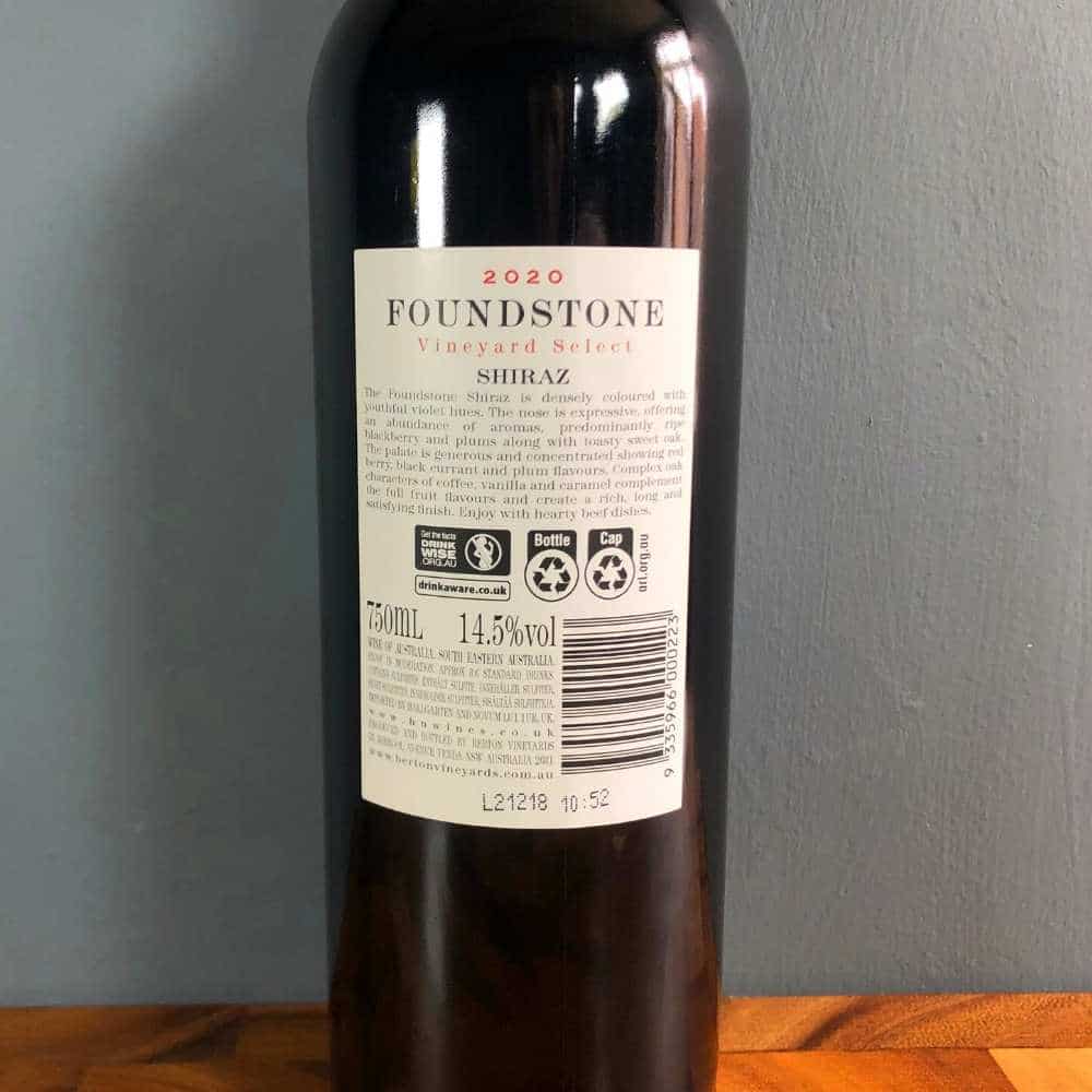 Berton Vineyard “Foundstone” Shiraz, Australia. - The Cheese Shop